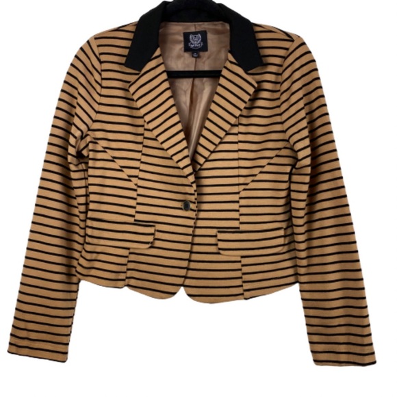 mine | Jackets & Coats | Mine Tan Black Striped Jacket Size Medium ...